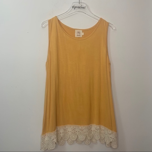 Grace & Emma | Tops | Grace Emma Long Sleeveless Boho Crochet Tank ...